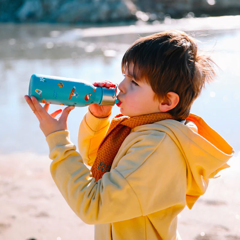 Gourde Quetch - inox isotherme - 350ml - Honolulu - Bleu acier